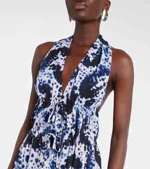 Dries Van Noten Printed Halterneck Maxi Dress