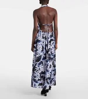 Dries Van Noten Printed Halterneck Maxi Dress