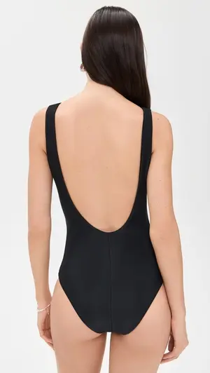 Beach Riot Ribbed One Piece Swimsuit - Black