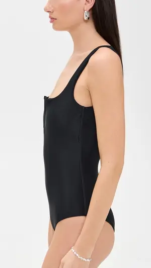 Beach Riot Ribbed One Piece Swimsuit - Black