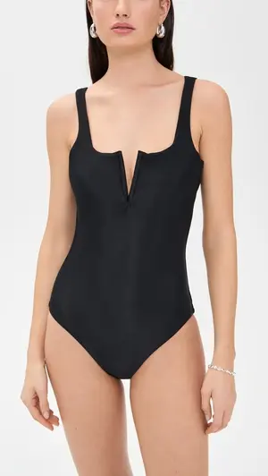 Beach Riot Ribbed One Piece Swimsuit - Black