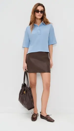 LE BOP Josephine Polo Top - Chambray Blue