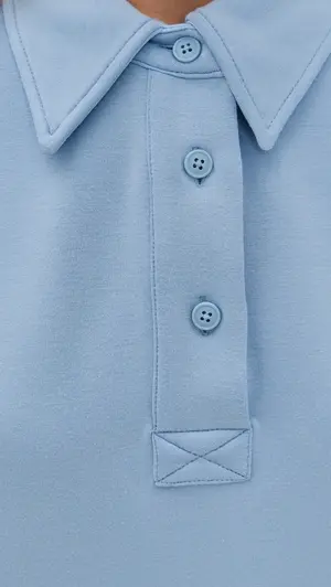 LE BOP Josephine Polo Top - Chambray Blue