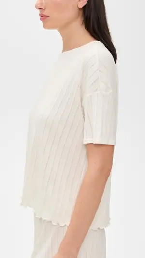 Eberjey Pointelle Short Sleeve Tee