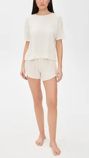 Eberjey Pointelle Short Sleeve Tee
