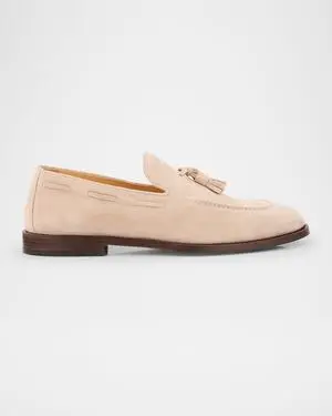 Brunello Cucinelli Brunello Cucinelli Suede Tassel Loafers - Beige