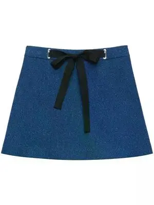 MSGM Tweed Mini Skirt - Blue