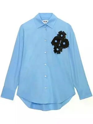 MSGM Floral-appliqué Shirt