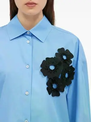MSGM Floral-appliqué Shirt