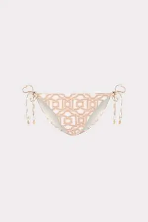 MILLY CABANA Nautical Chain Triangle Bikini Bottom - Tan/white