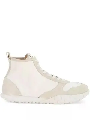 JIL SANDER Suede Panelled High Top Sneakers