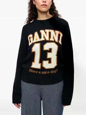 GANNI Logo-jacquard Sweater