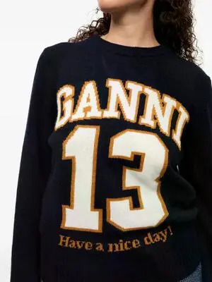 GANNI Logo-jacquard Sweater
