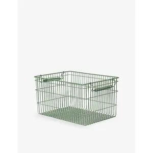 FERM LIVING Cala Stackable Metal Baskets Set Of Two - Verdant Green