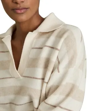 REISS Wool-blend Striped Polo Sweater