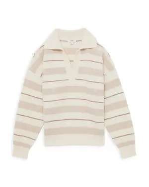 REISS Wool-blend Striped Polo Sweater