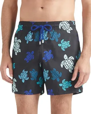 Vilebrequin Mahina Printed Swim Trunks Black