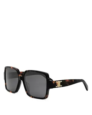 Celine Triomphe Square Sunglasses - Dark Havana/smoke