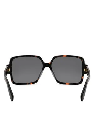 Celine Triomphe Square Sunglasses - Dark Havana/smoke
