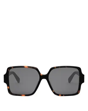 Celine Triomphe Square Sunglasses - Dark Havana/smoke