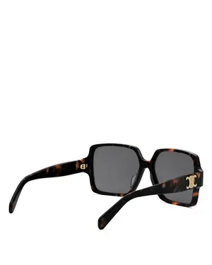 Celine Triomphe Square Sunglasses - Dark Havana/smoke