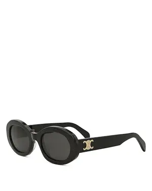 Celine Glitter Triomphe Oval Sunglasses - Black