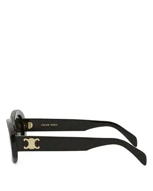 Celine Glitter Triomphe Oval Sunglasses - Black