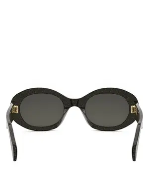 Celine Glitter Triomphe Oval Sunglasses - Black