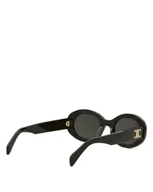 Celine Glitter Triomphe Oval Sunglasses - Black