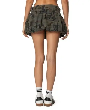 EDIKTED Camo Belted Bubble Mini Skort
