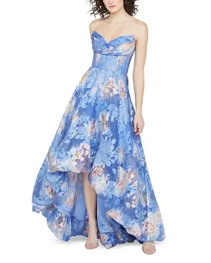 Theia Wendy Bubble Hem Gown