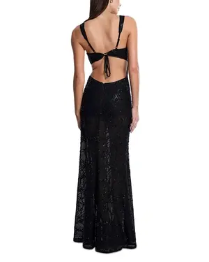 Bcbgmaxazria Embellished Cutout Gown