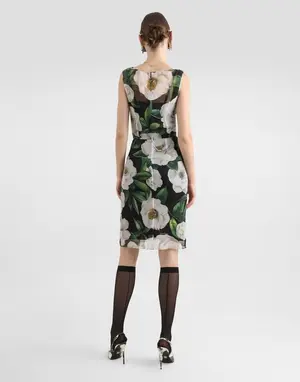 Dolce & Gabbana Gardenia- Chiffon Midi Dress - Print