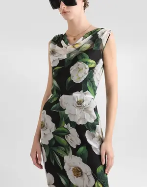 Dolce & Gabbana Gardenia- Chiffon Midi Dress - Print