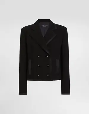 Dolce & Gabbana Short Double-breasted Wool Crepe Jacket