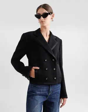 Dolce & Gabbana Short Double-breasted Wool Crepe Jacket