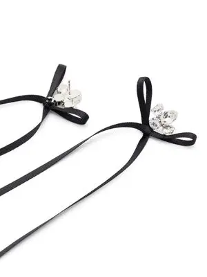 Simone Rocha Bow Ribbon Earrings - Silver