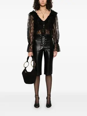 Chloé Leather Cropped Trousers