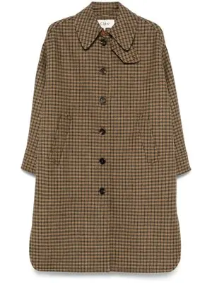 Chloé Checked Wool Coat