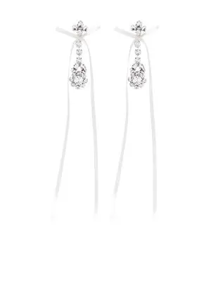 Simone Rocha Bow Ribbon Drop Earrings - White