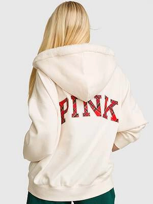 Pink Campus Fleece™ Half-zip Hoodie - Grey