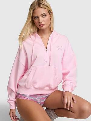 Pink Campus Fleece™ Half-zip Hoodie - Pink