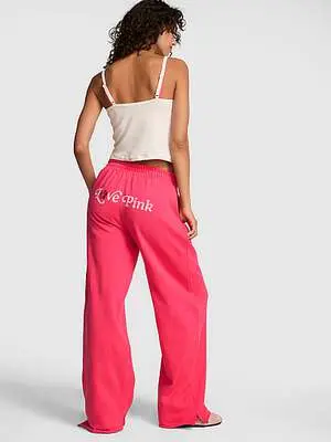 Mid-Rise Drawstring Fleece Sweatpants for Women