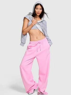 Pink Campus Fleece™ Wide-Leg Split-Hem Sweatpants Pink