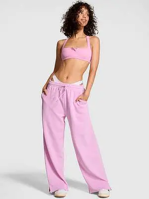 Pink Wide Leg Sweatpants For Women