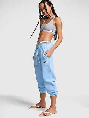 Pink Campus Fleece Capri Jogger Sweatpants Blue