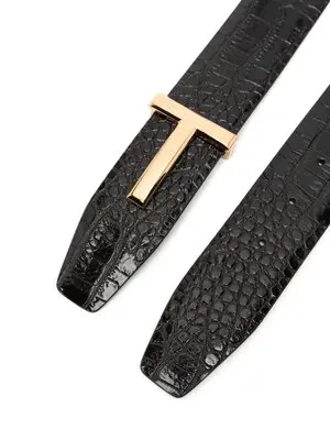 TOM FORD Crocodile-embossed Leather Belt