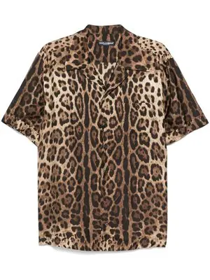 Dolce & Gabbana Leopard-print Shirt - Brown