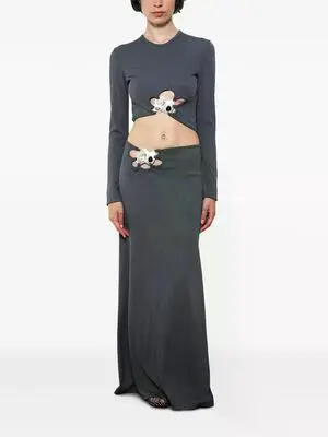 Christopher Esber Trio Stone Maxi Skirt - Grey
