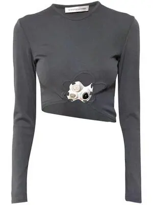 Christopher Esber Trio Stone Cropped Top - Grey